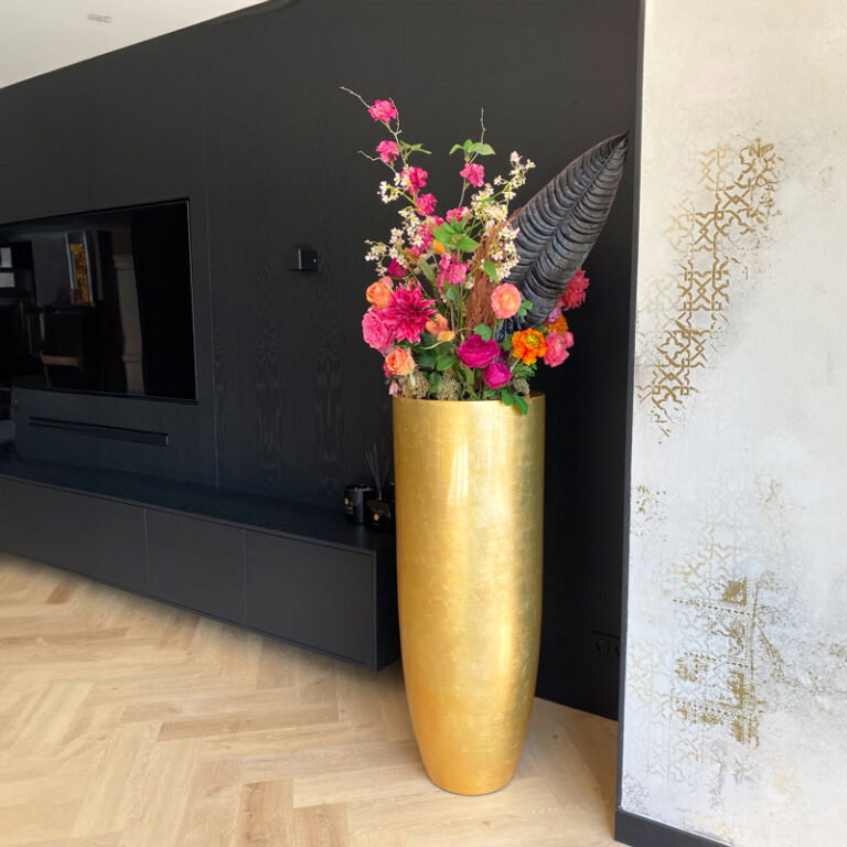 LEILA XXL hoge gouden vaas 120cm