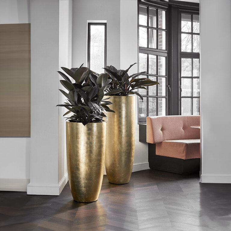 LEILA XXL hoge gouden vaas 120cm
