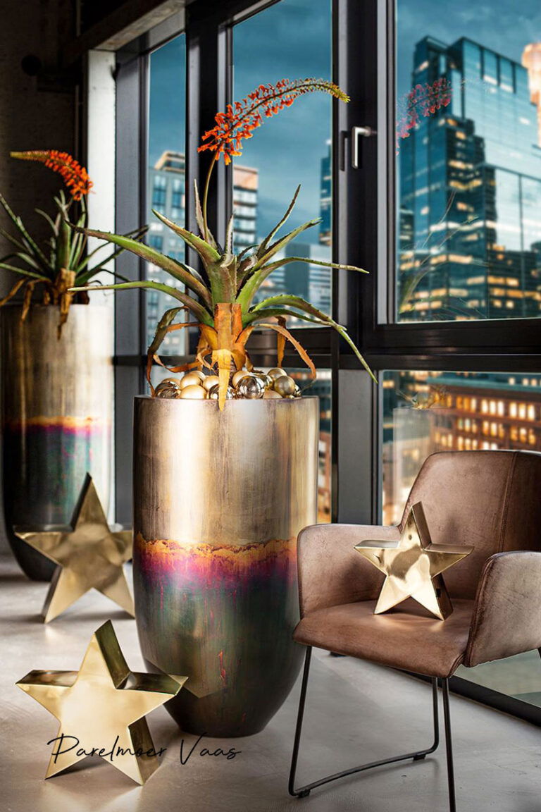 420 Grote goud brons metalen vaas bloempot bronzen plantenbak design ...