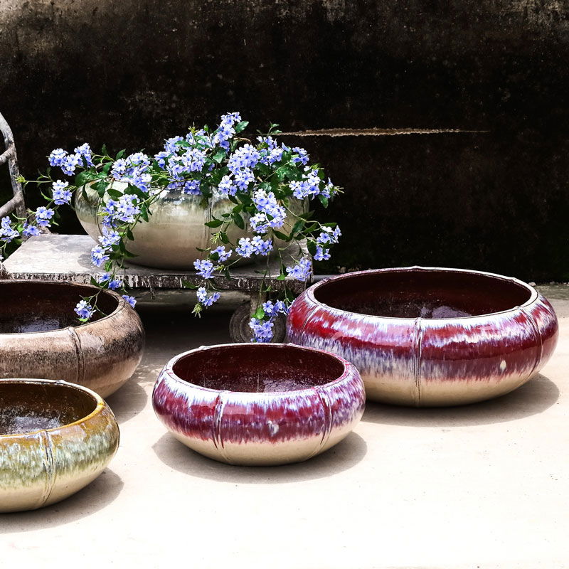 CASSIUS grote bloembakken bonsaipot set keramiek 56cm & 75cm breed