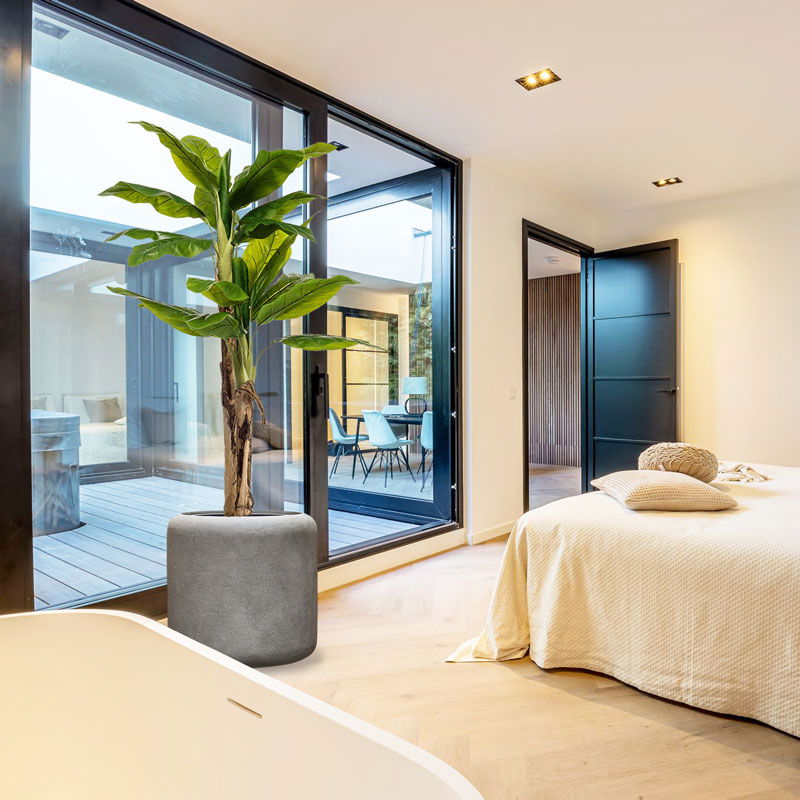 CALLI grote bloempot plantenbak olifant grijs voor binnen 52cm breed