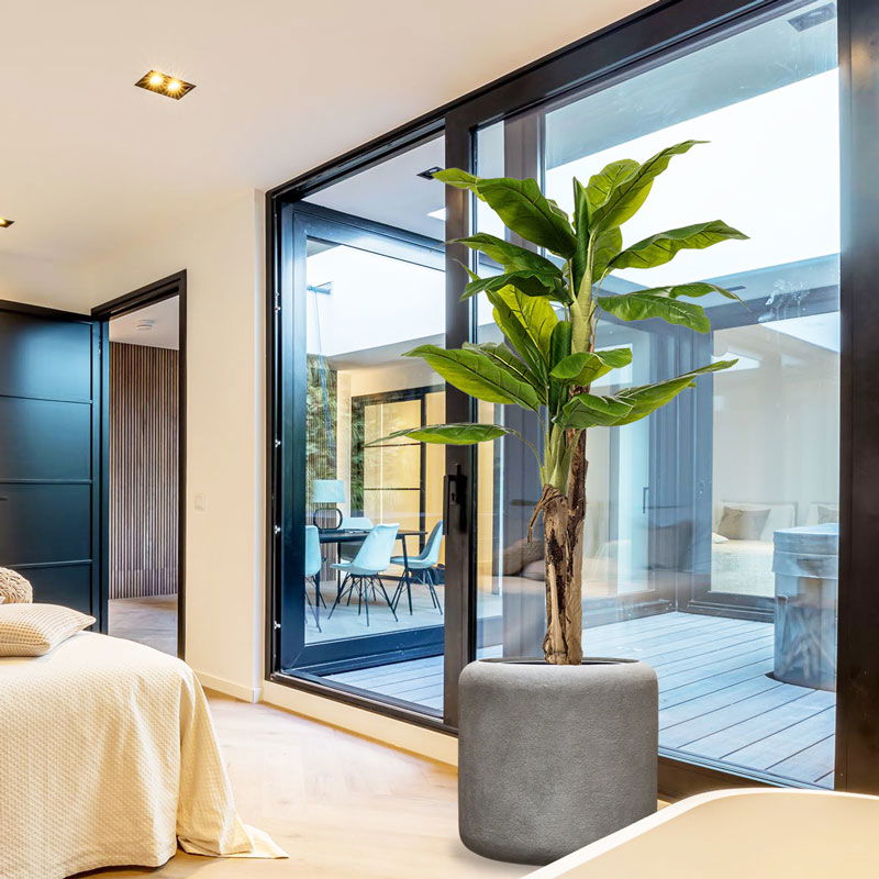 CALLI grote bloempot plantenbak olifant grijs voor binnen 52cm breed